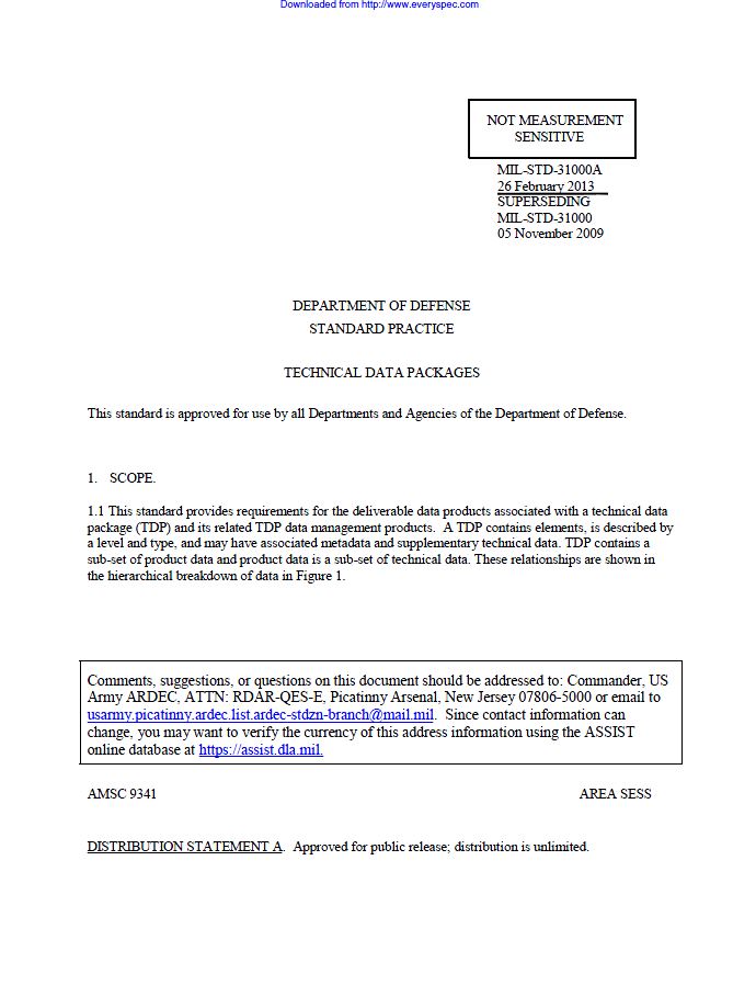 MIL STD- Technical Data Packages | SE Goldmine